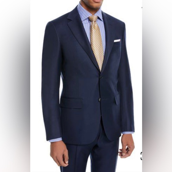 Canali | Suits & Blazers | Canali Navy Blue And Black Plaid Suit Two ...